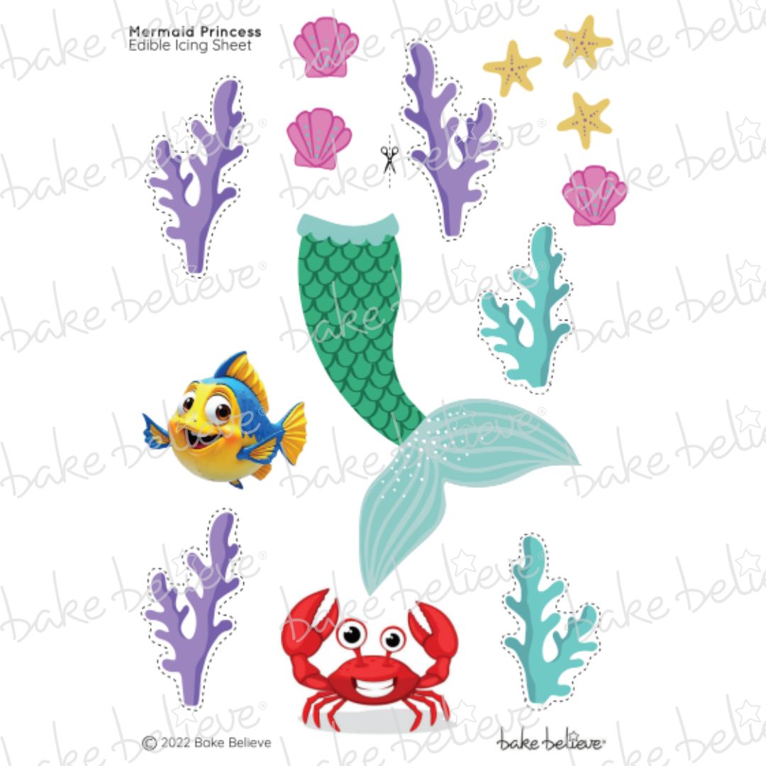 Mermaid Princess Dolly Varden Edible Image Set | Bake Believe