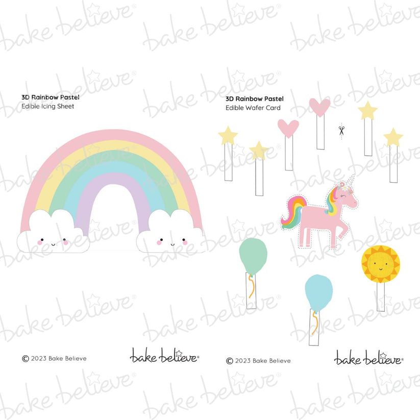 Rainbow Unicorn Edible Image Set | Bake Believe