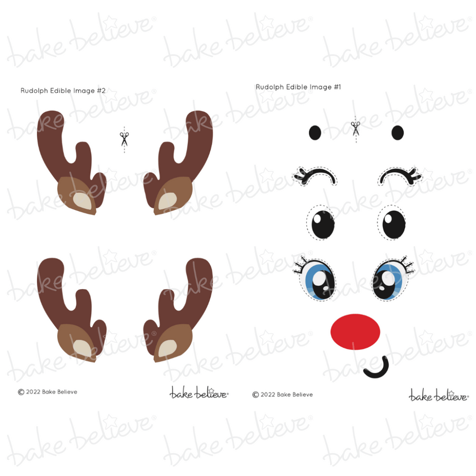 Rudolph Edible Image Set | Bake Believe