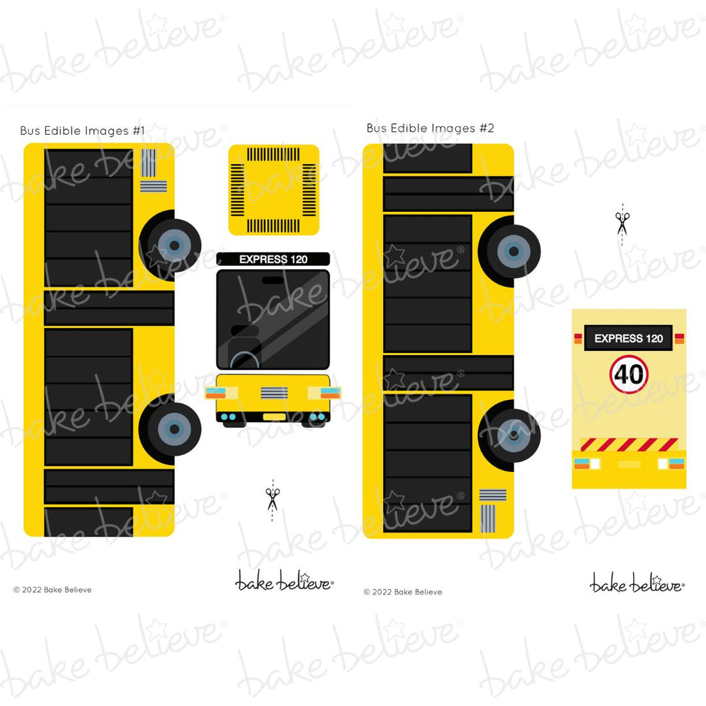 Bus Edible Image Set | Bake Believe