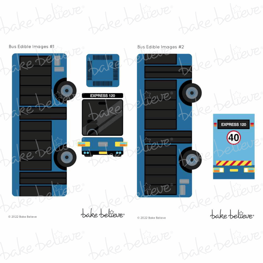 Bus Edible Image Set | Bake Believe