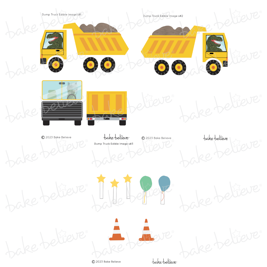 Dump Truck Edible Image Set | Bake Believe