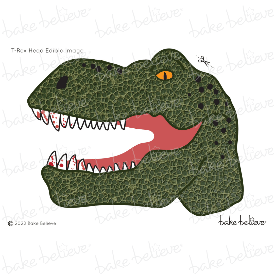 T-Rex Head Edible Image Set | Bake Believe